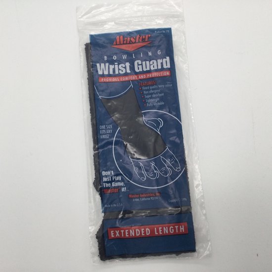 Bowling Bowling wrist guard zwart 'Master' , een extra lange badstof ...