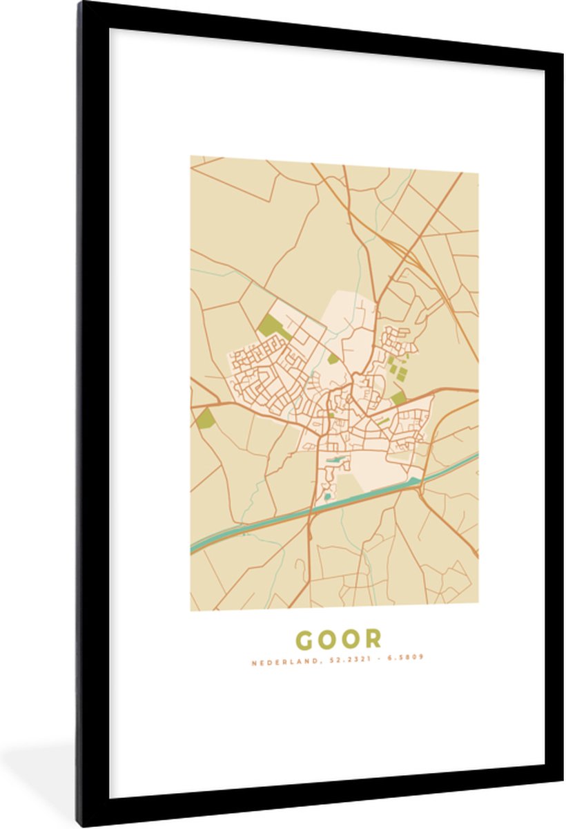 Fotolijst incl. Poster - Kaart - Goor - Stadskaart - Plattegrond ...