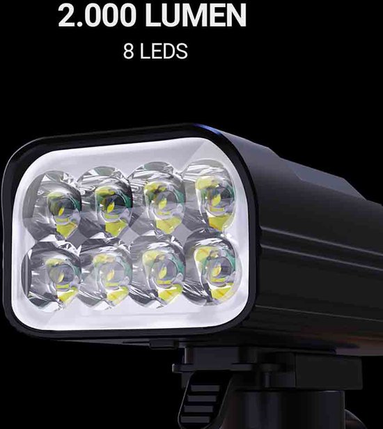 Lightyourbike ® ALPHA 2000 - Fietsverlichting LED & USB Oplaadbaar ...
