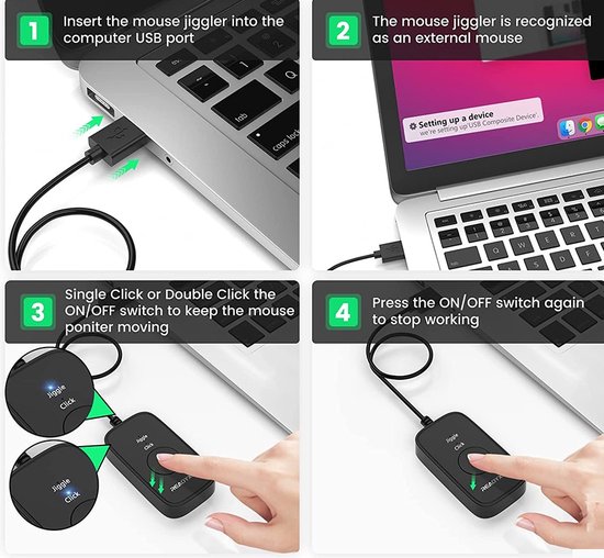 Mouse Jiggler USB - muis beweger - mouse mover - muis simulator | bol.com
