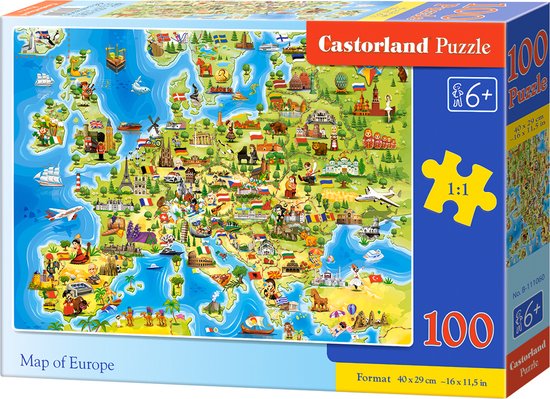 Castorland Map of Europe Jeu de puzzle 100 pièce(s) Cartes | bol.com
