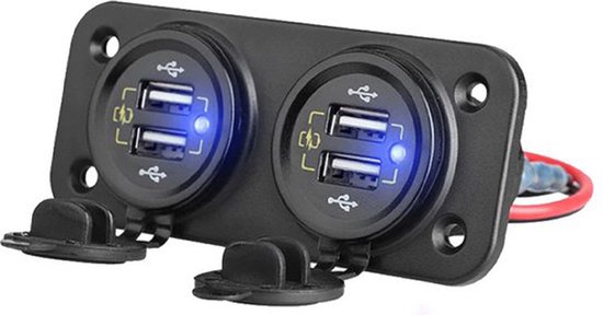 Dual USB stopcontact QC3.0 18W - 12V/24V - 5V/3A - PUSB2-QC1 Auto/Boot ...