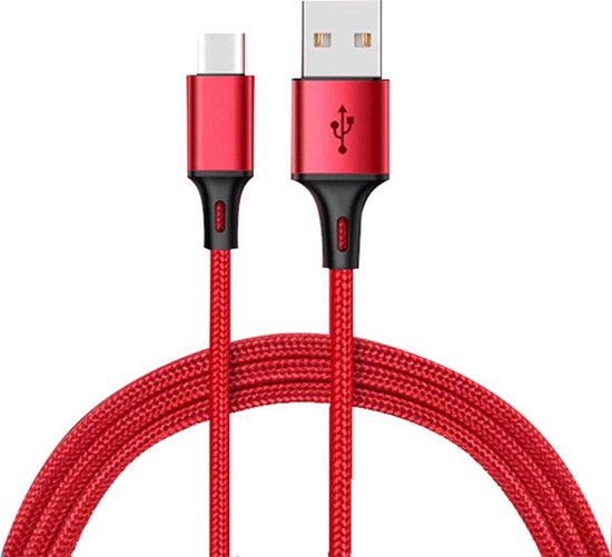 Joyroom® Nylon USB-C Data/Snel Oplaadkabel - USB 3.0 - 3A - 0.25m ...