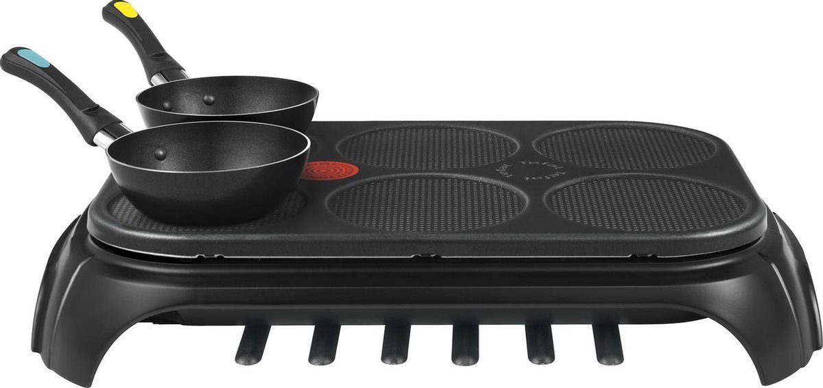 Gourmetstel - Raclette - Grillplaat - 6 Personen - 1000W - Zwart | bol.com