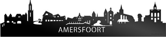 Skyline Amersfoort Zwart Glanzend - 120 cm - Woondecoratie design - Wanddecoratie met... | bol