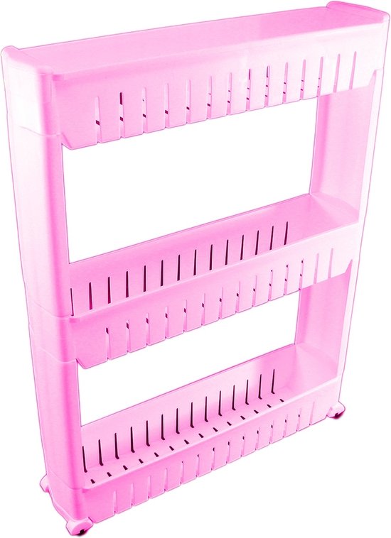 Smal Keukenrek of Opbergrek 3 laags op Wieltjes - smalle Keuken Kast ...