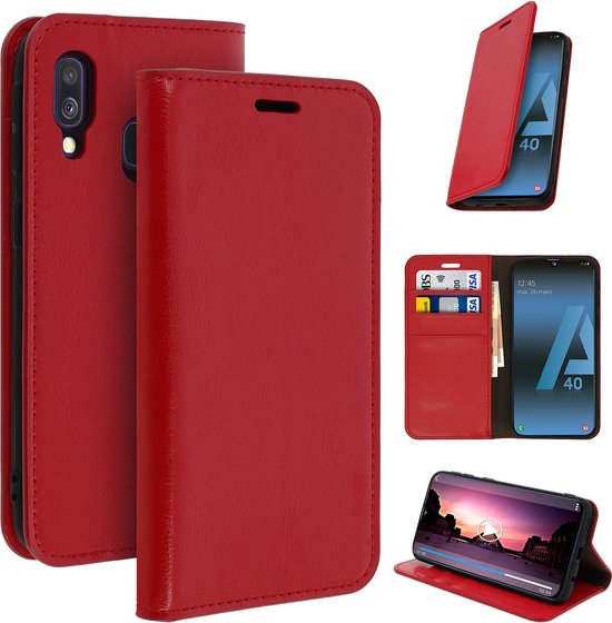 Leren Foliocase Geschikt voor Samsung Galaxy A40 Kaarthouder ...