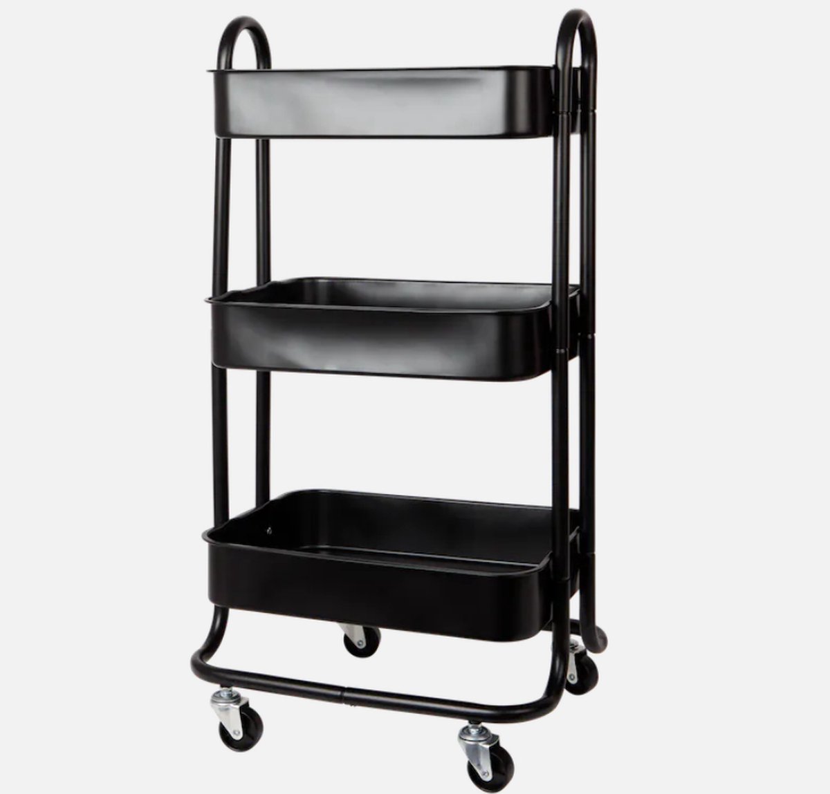 Multifunctionele trolley - 3-laags - Met wielen - Zwart - Metaal | bol.com