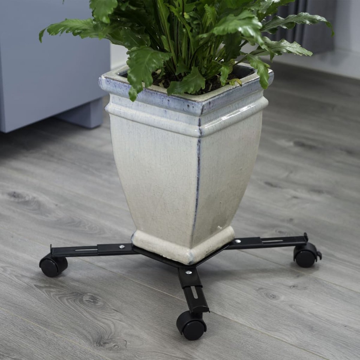 Maison Exclusive - Plantentrolley met 4-armen verstelbaar metaal zwart ...