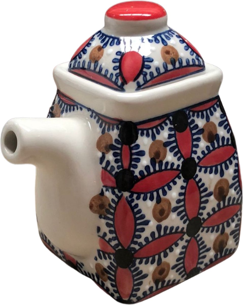 Luxe Schenkkan van Keramiek voor Olie/Ketjap/Jus/Soyasaus - Rood/Wit ...