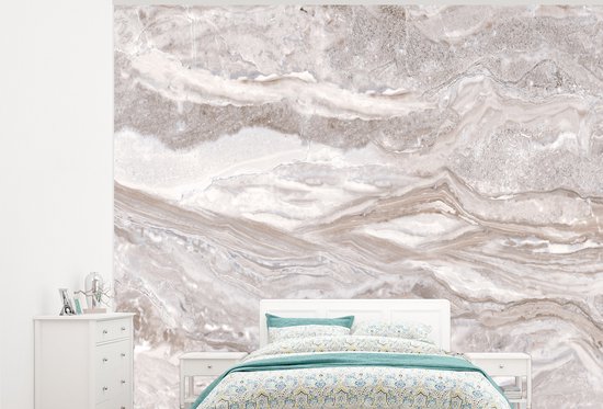 Behang - Fotobehang Marmer - Stenen - Roze - Textuur - Breedte 275 cm x ...