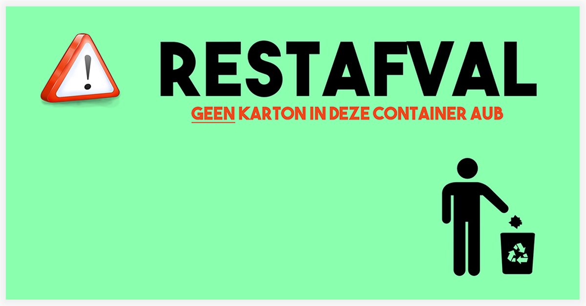 Magneetbord "Restafval" | 80 x 40 cm | Afvalcontainer | Afval ...
