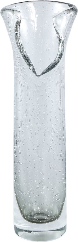 PTMD Lovela Grey solid glass vase irregular open border | bol.com