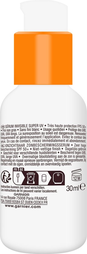Garnier Ambre Solaire Dagelijkse Invisible Super UV SPF50+ Serum ...