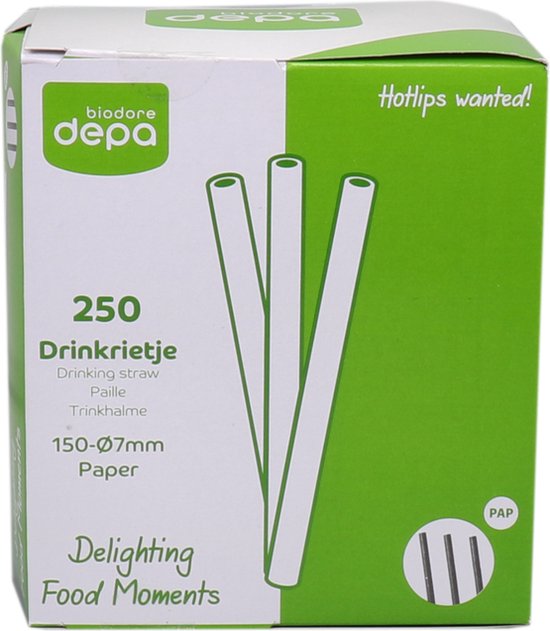 Biodore Rietje - drinkrietje - papier - 150mm - zwart ...