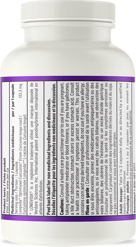 Curcumin Active 60 capsules - snelwerkend Longvida kurkuma-extract ...