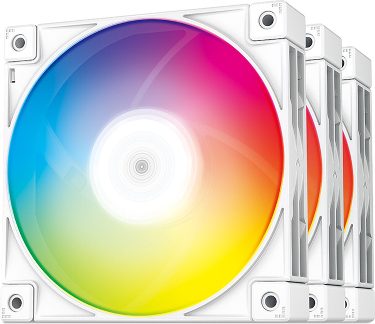 DeepCool FC120 White 3 in 1 White ARGB 3x 120mm High Performance PWM ...