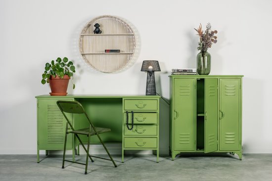 Locker Bureau Met Slot - Groen Metaal - Lockerkast metaal - Rootsmann ...