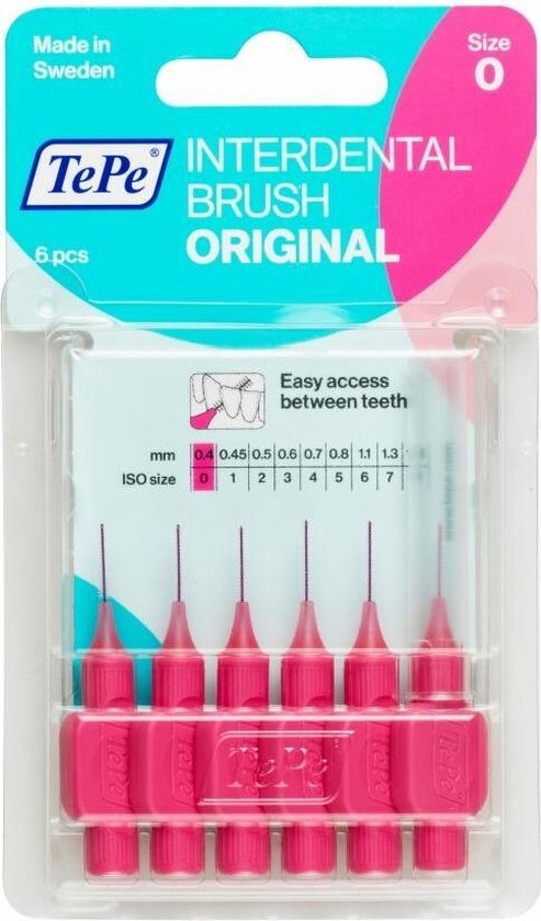 10x TePe Interdentale Ragers Original 0,4 mm Roze zakje à 6 stuks | bol