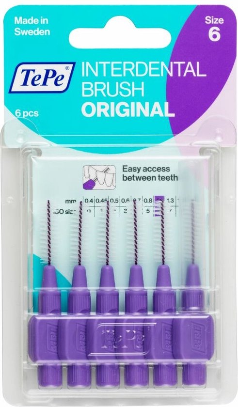 6x TePe Ragers 1,1 mm Paars blister à 6 stuks | bol