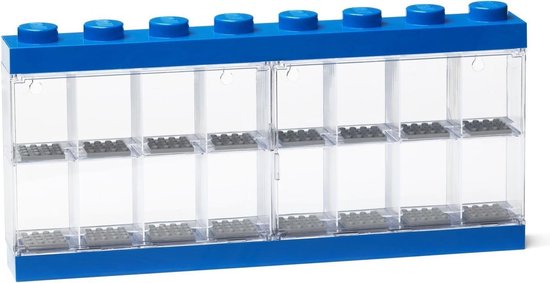 Opbergdoos LEGO-Vitrine Minifigure, Blauw - Polypropyleen - LEGO | bol