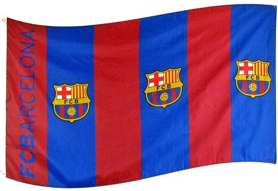 Vlag groot 100x150 cm barcelona 6 strepen - Vlag (fanshop) - Zwart | bol