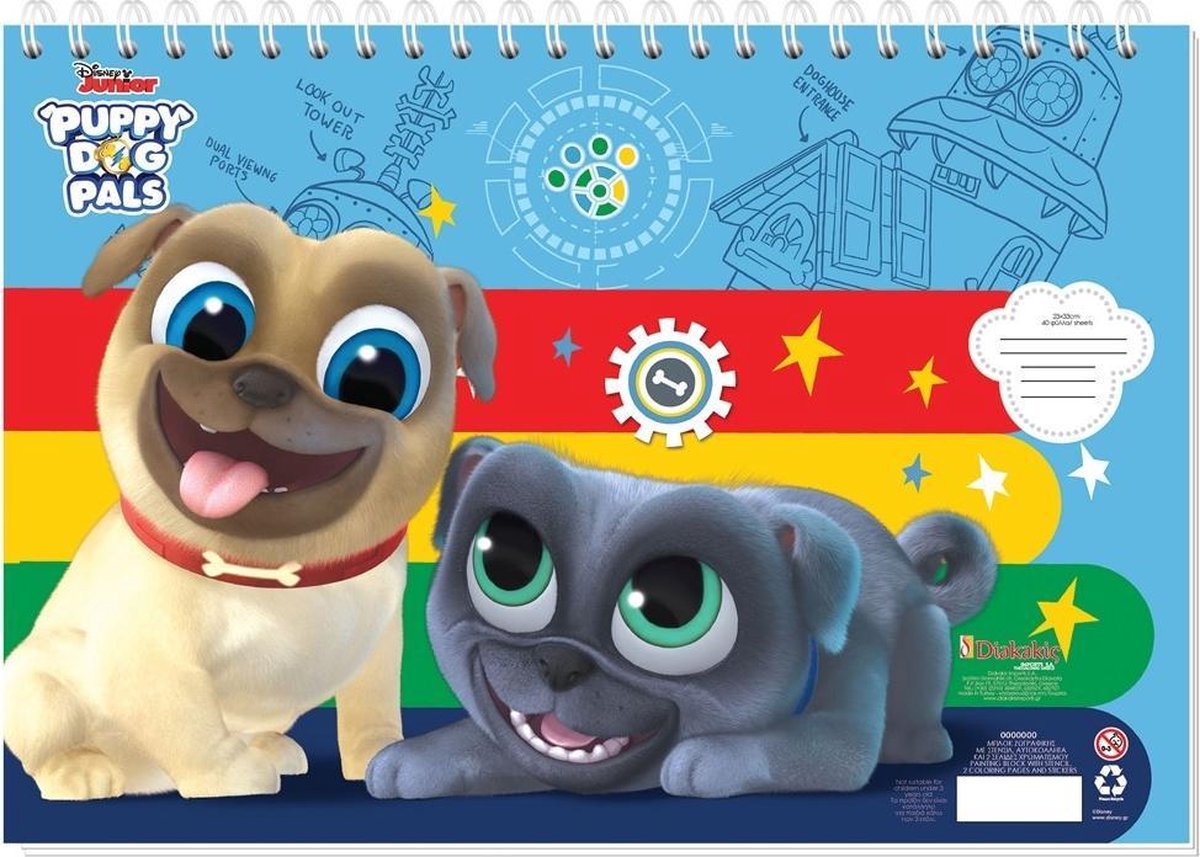 Kids-n-fun | Kleurplaat Puppy Dog Pals bingo rolly arf