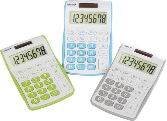 GENIE Compacte rekenmachine met 8-cijferig display en dubbele voeding ...