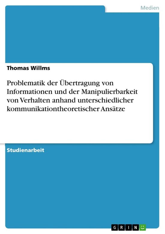 Problematik Der Bertragung Von Informationen Und Der Manipulierbarkeit ...