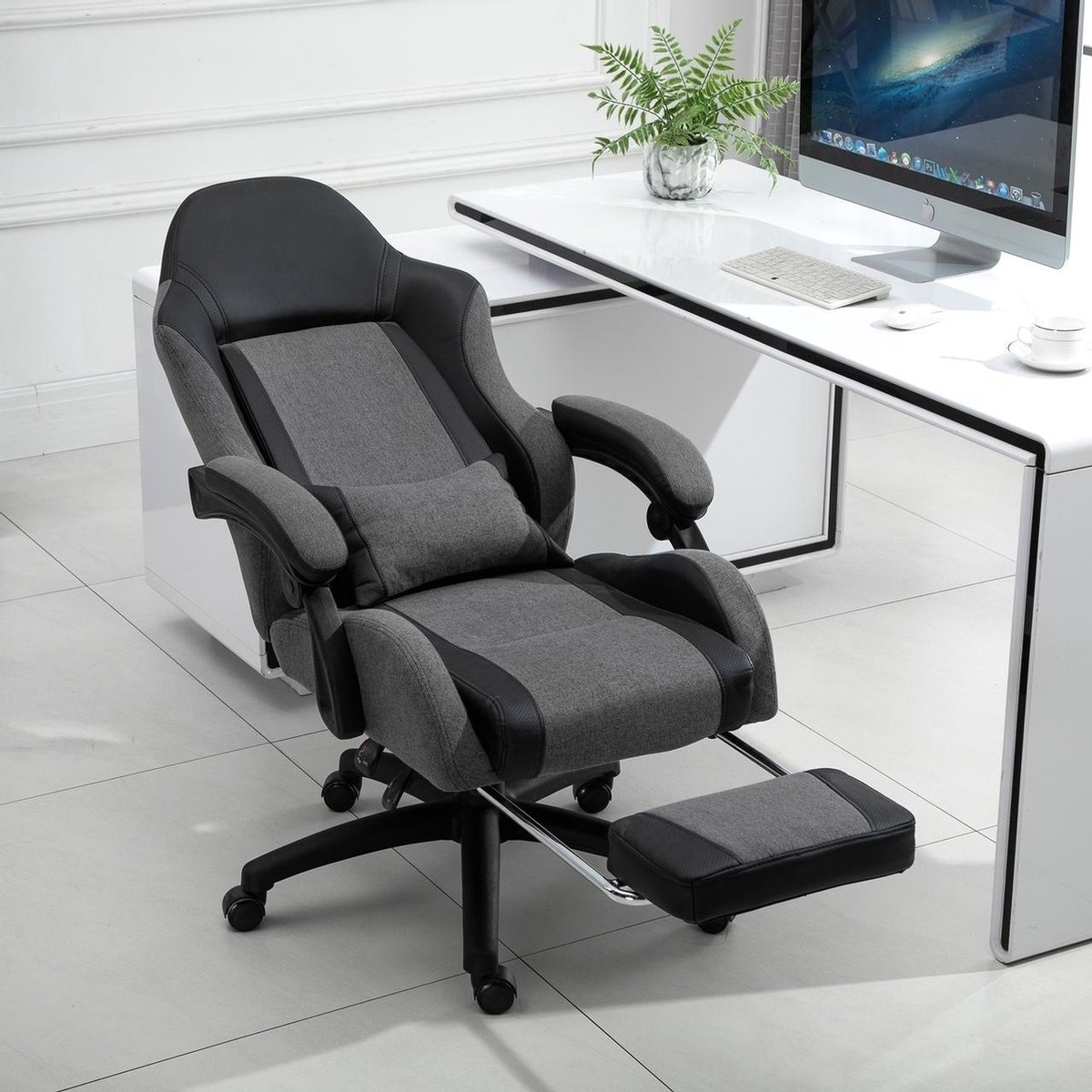 Gamestoel met voetensteun - Bureaustoel ergonomisch - Bureaustoelen ...