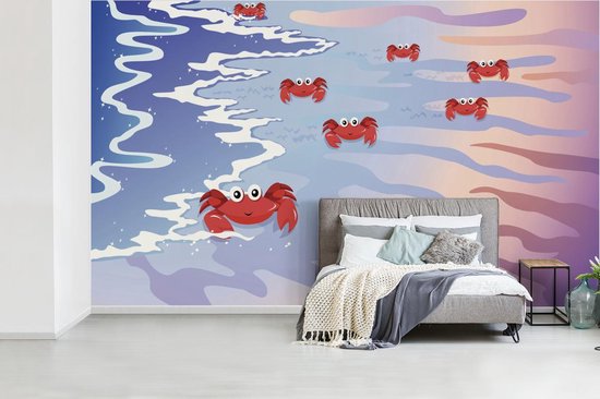 Fotobehang Ro krab illustratie - Illustratie van ro krabben op strand ...