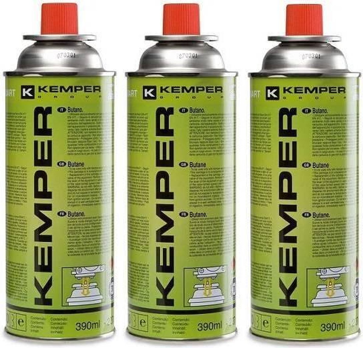 Kemper voordeelverpakking 3 maal gasfles 227 gram cartridge model 577 ...