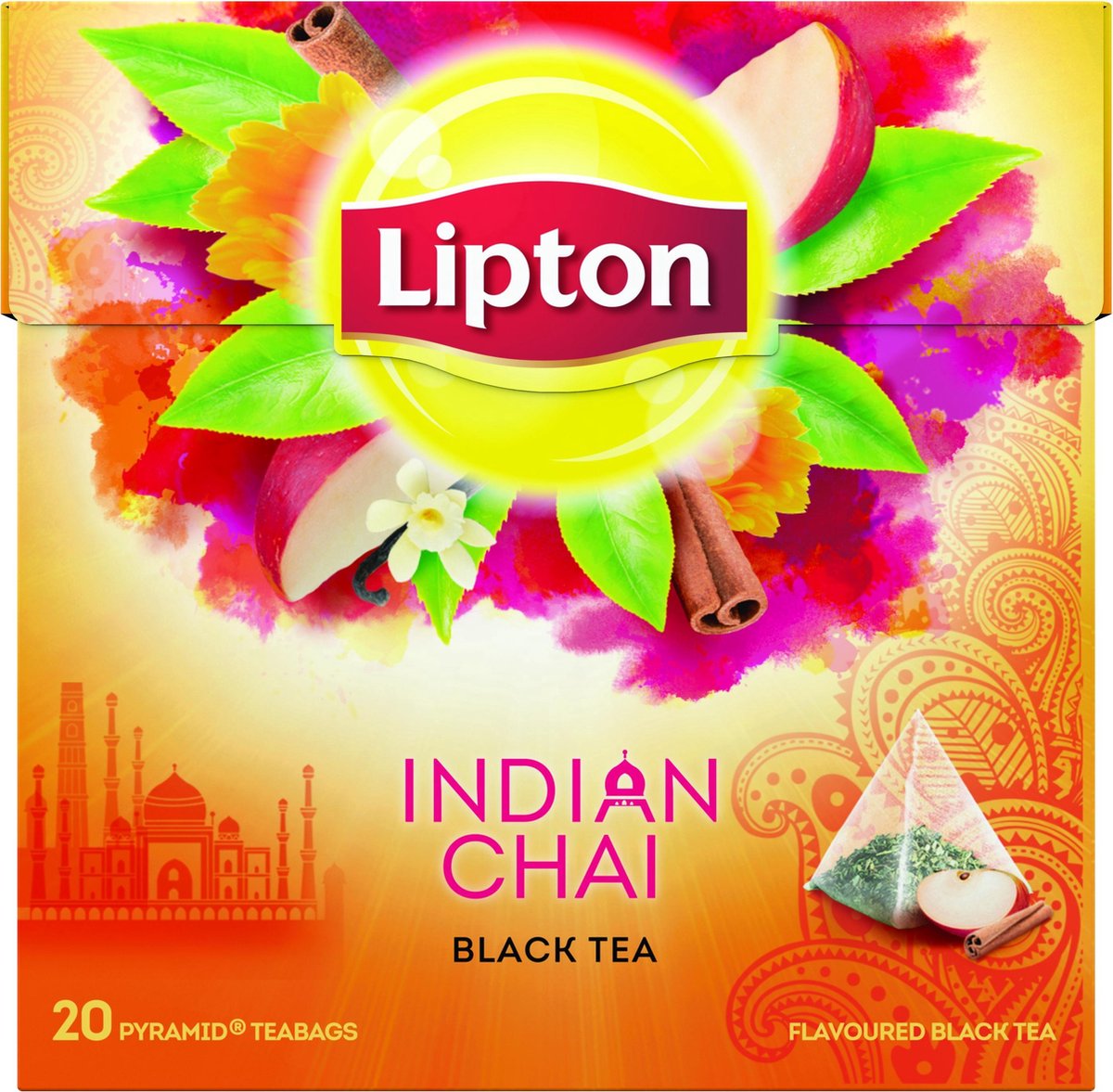 Lipton Zwarte Thee Indian Chai - 12 x 20 zakjes - Voordeelverpakking ...