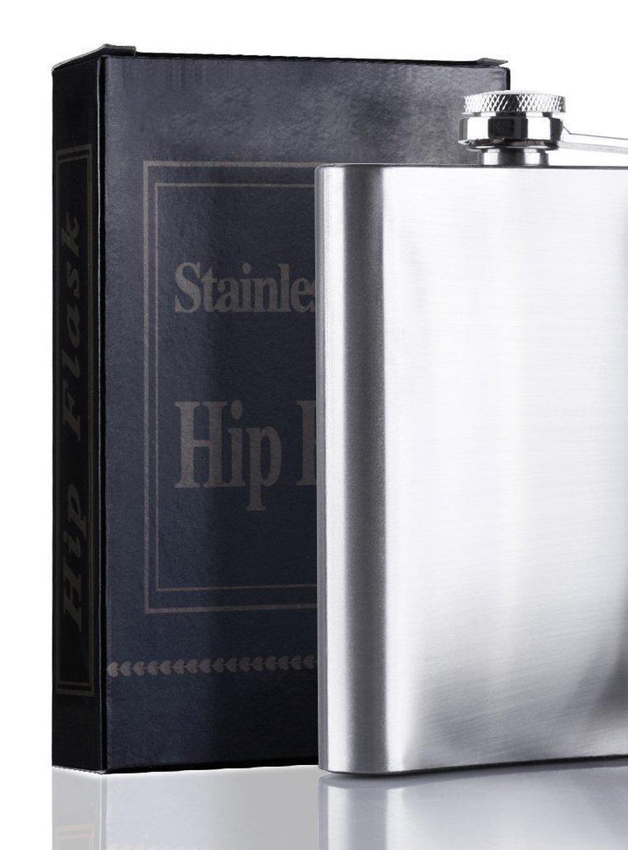 Premium RVS Heupfles met Schroefdop - 200 ml - 12x9cm | bol.com