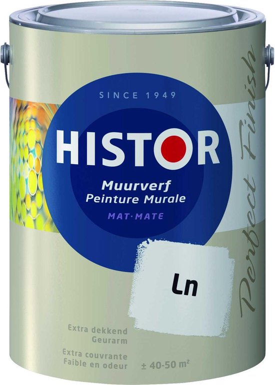 Histor Perfect Finish Muurverf Mat Wit - 1 liter op kleur- Muurverf ...