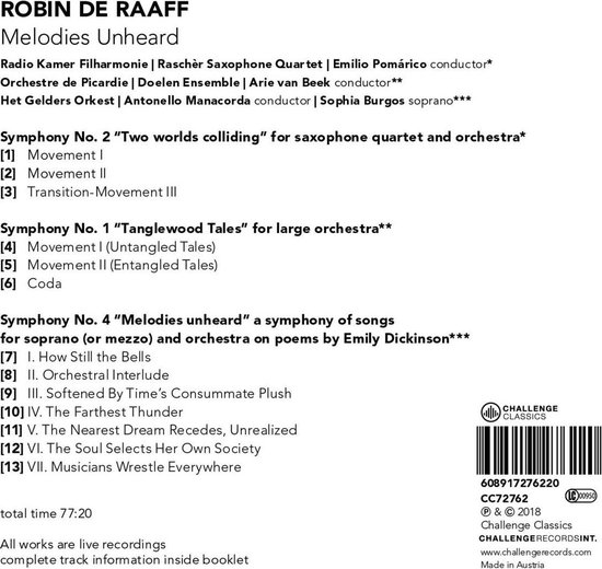 Raaff: Melodies Unheard, Orchestre de Picardie | CD (album) | Muziek ...