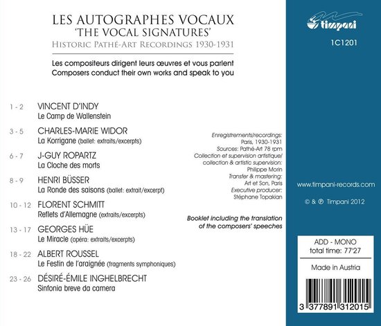 Various Artists - The Vocal Signatures Records Pathe- (CD), various ...
