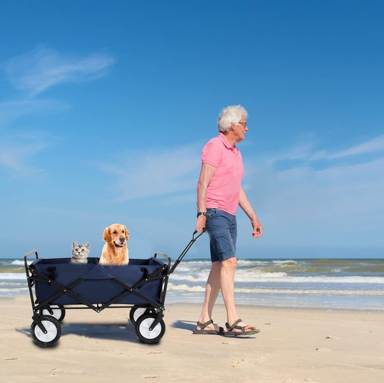 Goodivery ® Opvouwbare Handkar met Brede Wielen en 360° Draaibare ...