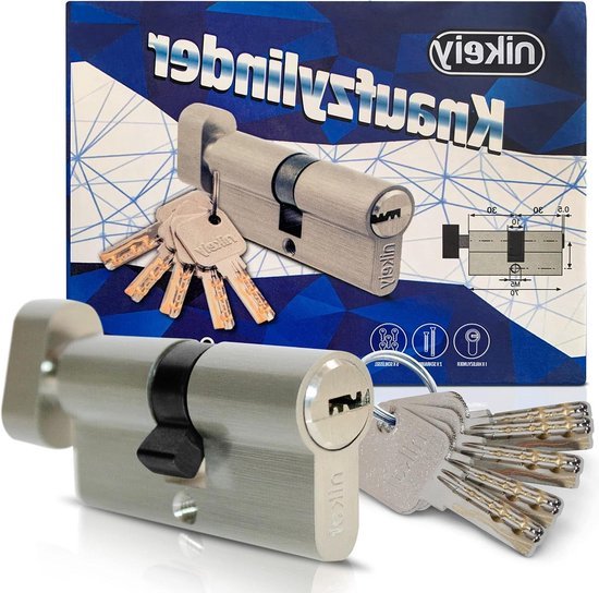 Deurslot binnendeur 6-polige knopcilinder deurcilinder 30-30 ...