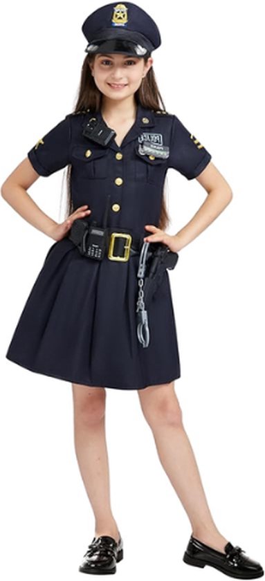 Politieagente Meisjeskostuum Outfit Set Voor Halloween - Verkleedpartij ...