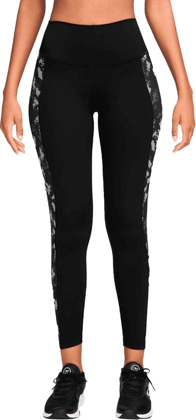 Nike one womens high-waisted legging in de kleur zwart. | bol