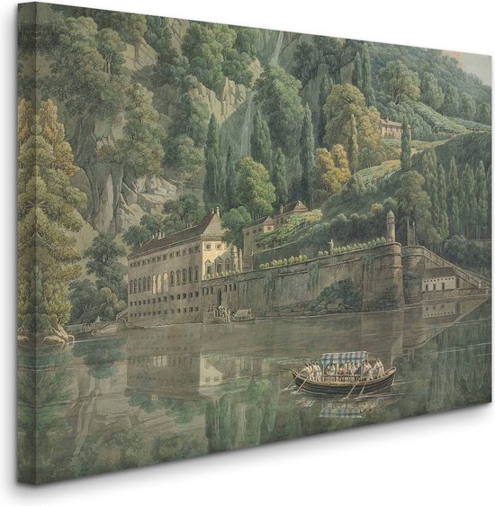 Peter Birmann - A view of Villa Pliniana, Lake Como - Een uitzicht op ...