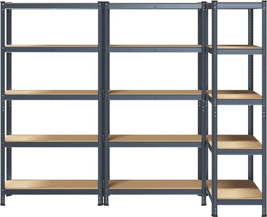 vidaXL Opbergrekken - 5-laags - 3 stuks - Antraciet | bol