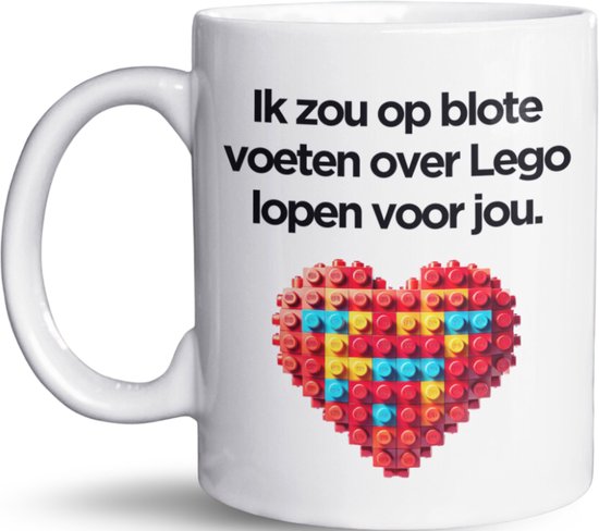 NietMokken.nl – Grappige Mok – "Ik Zou Op Blote Voeten Over Lego Lopen Voor Jou" –... | bol