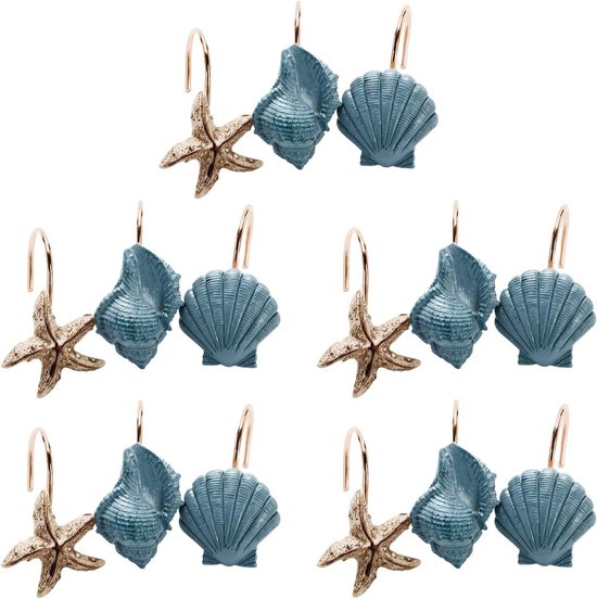 HTML Gordijn Haken Ringen - 15 Stuks - Zeester Conch Opknoping Ring ...