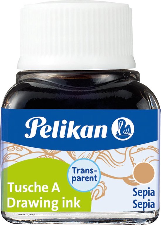 Pelikan Oost-Indische inkt sepia, flesje van 10 ml 10 stuks | bol