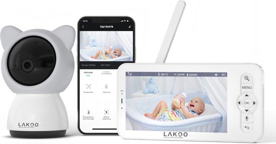 Lakoo BabyGuard Smart Babyfoon - met Camera en App GRATIS - 1080p Full ...