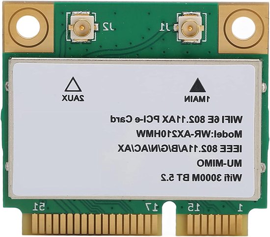 WiFi 6E-kaart PCIE voor draadloos wifi- en bluetooth-netwerk - voor laptop kleine... | bol
