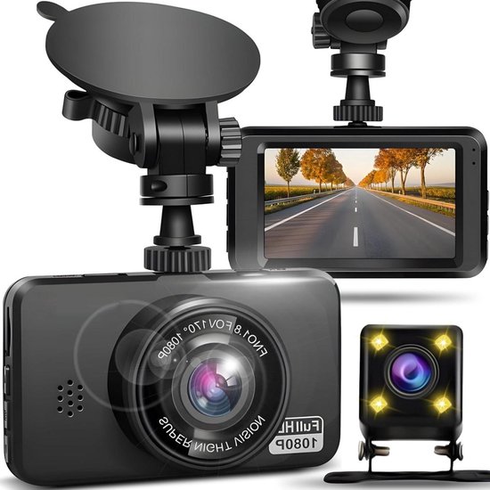 Autocamera Dashcam met MicroSD-kaart Ondersteuning Parkeermonitor Bewegingsdetectie... | bol