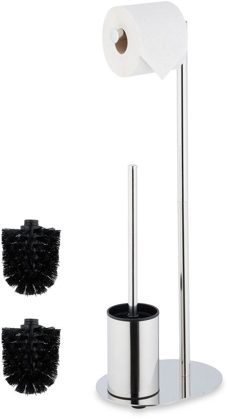 toiletbutler - 63x23x17 cm - toiletborstel - staande wc-rolhouder ...